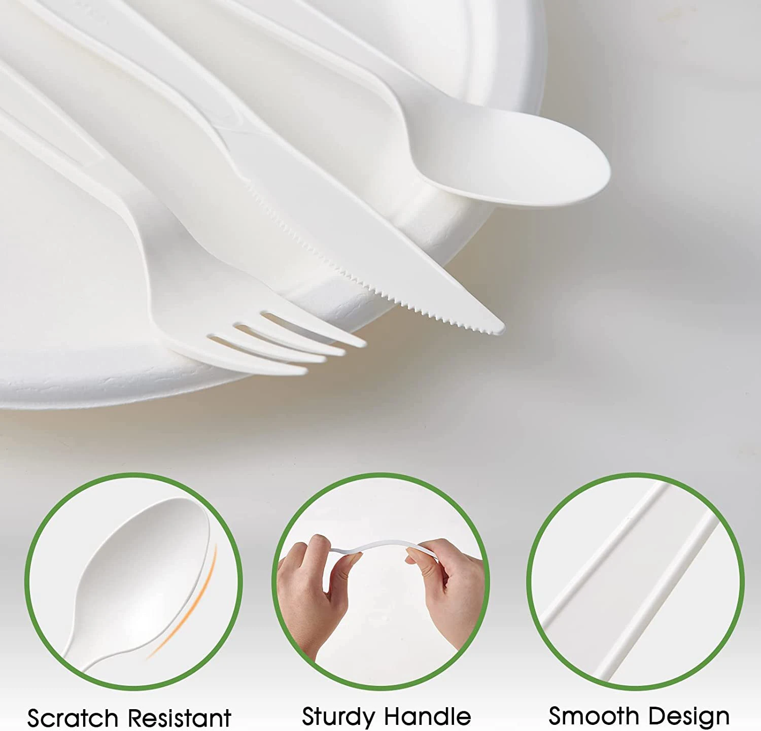 Econewleaf Disposable Compostabe Cutlery Biodegradable Pla Forks Spoons Knives Cutlery Combo Set ...