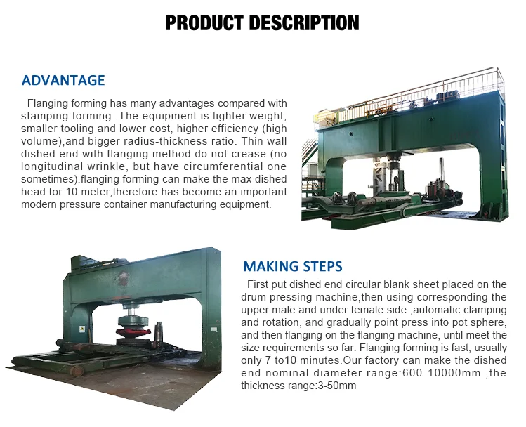 High Quality Convex Disc Tank Head Dished End Pressing Machine