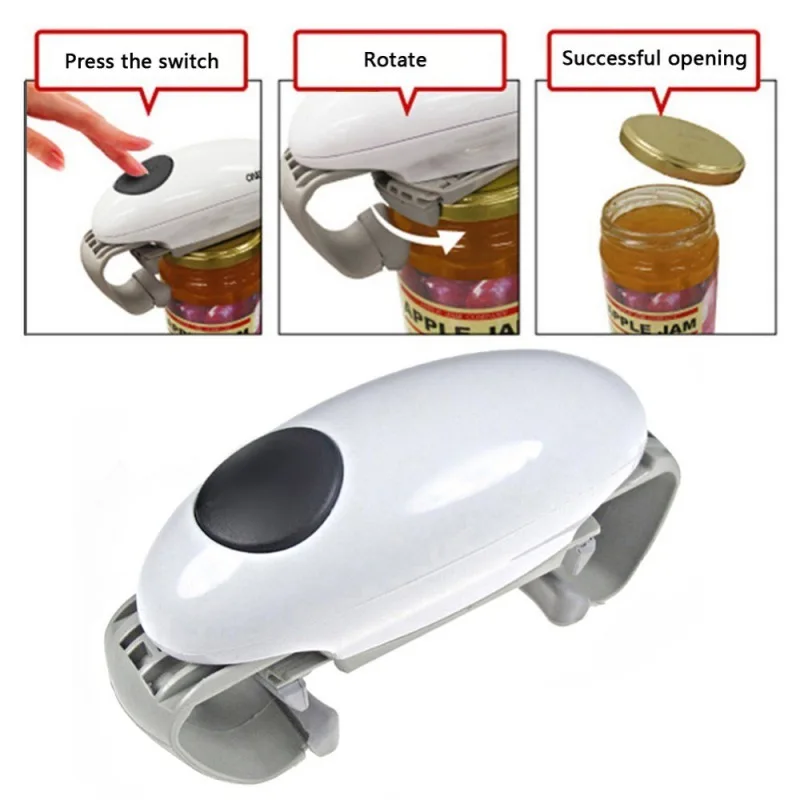 One Touch Automatic Jar Opener Bottle Tin Opener Canned Electric Hands ...