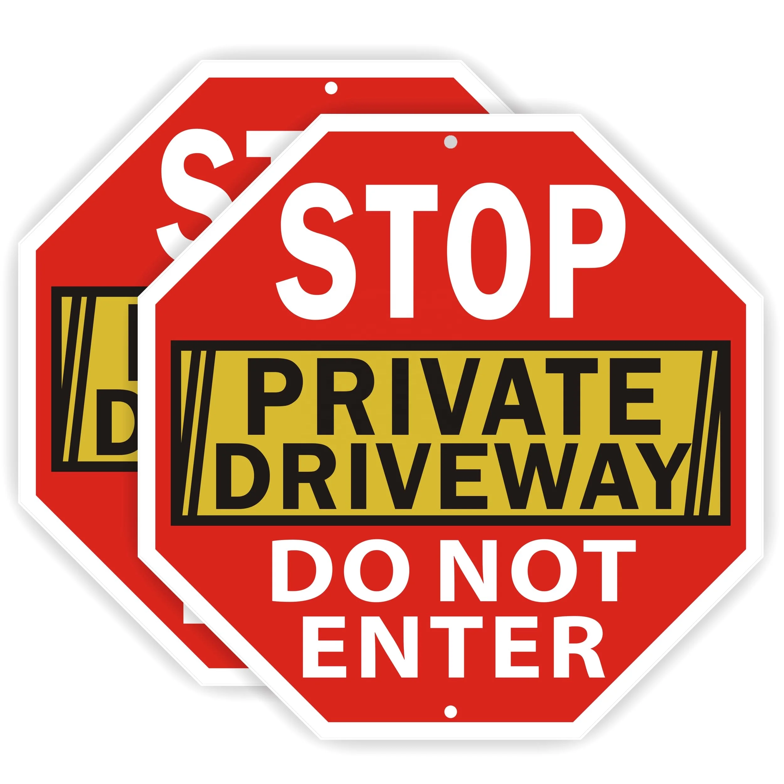 Stop Sign,Do Not Enter Private Driveway Sign,12 X 12 Reflective ...