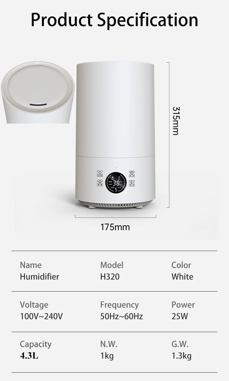 Runal 4 Liter Litre Umidificador 4lt 4liter 4lhumidifier Humidifier4l ...