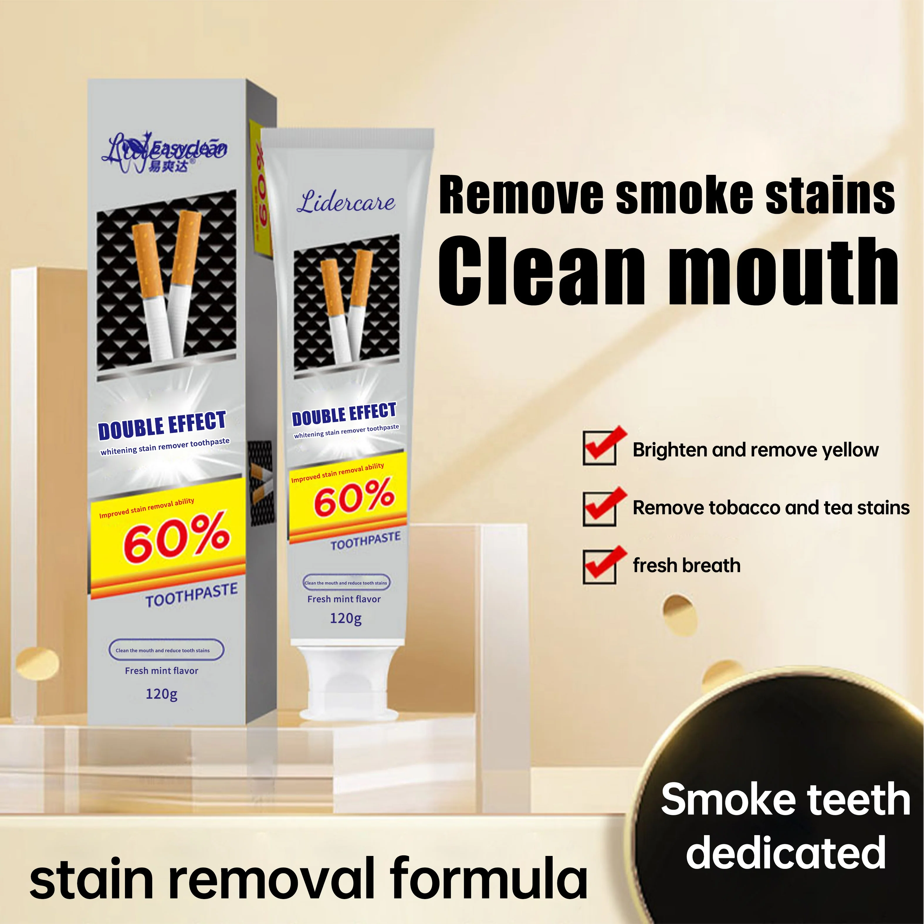 Whitening Stain Remover Toothpaste Teeth Removing Cigarette Stains ...