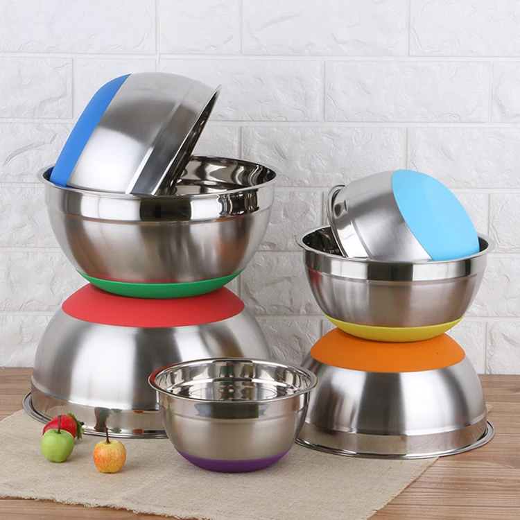 Multi Size Colorful Baking Mixing Bowls Non-slip Nesting Bowls ...