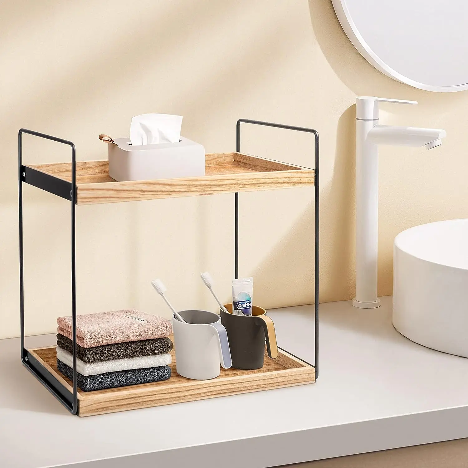 Custom Kitchen Countertop Spice Basket Storage Shelf Counter Standing ...