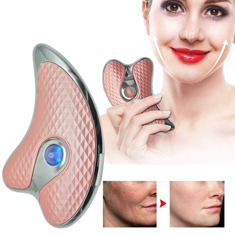 Electric Face Massager Microcurrent Vibration Gua Sha Scraping Massage ...
