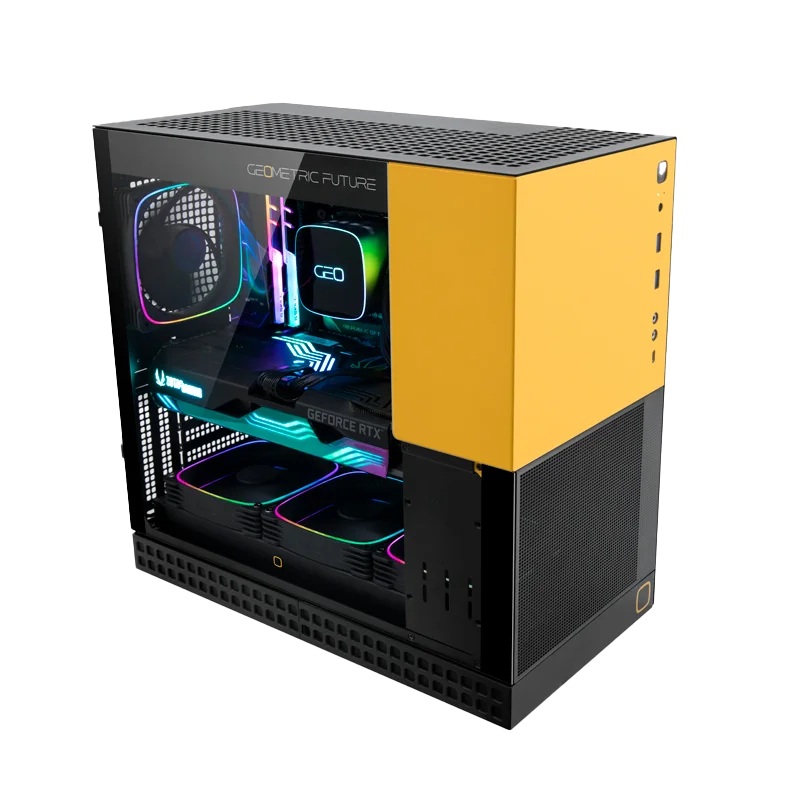 King Arthur Black Computer Case Itx Atx Case Support Tempered Glass ...