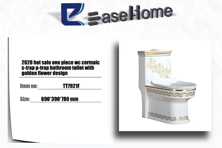 2020 Hot Sale One Piece WC Ceramic S-trap P-trap Bathroom Toilet with ...