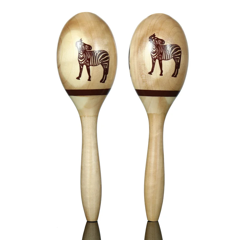 New And Unique Products New Zebra Pattern Wooden Maracas Popular Animal ...