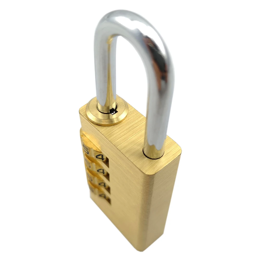 High Quality Outdoor Brass Combination Padlock With 4 Wheel Codes For ...