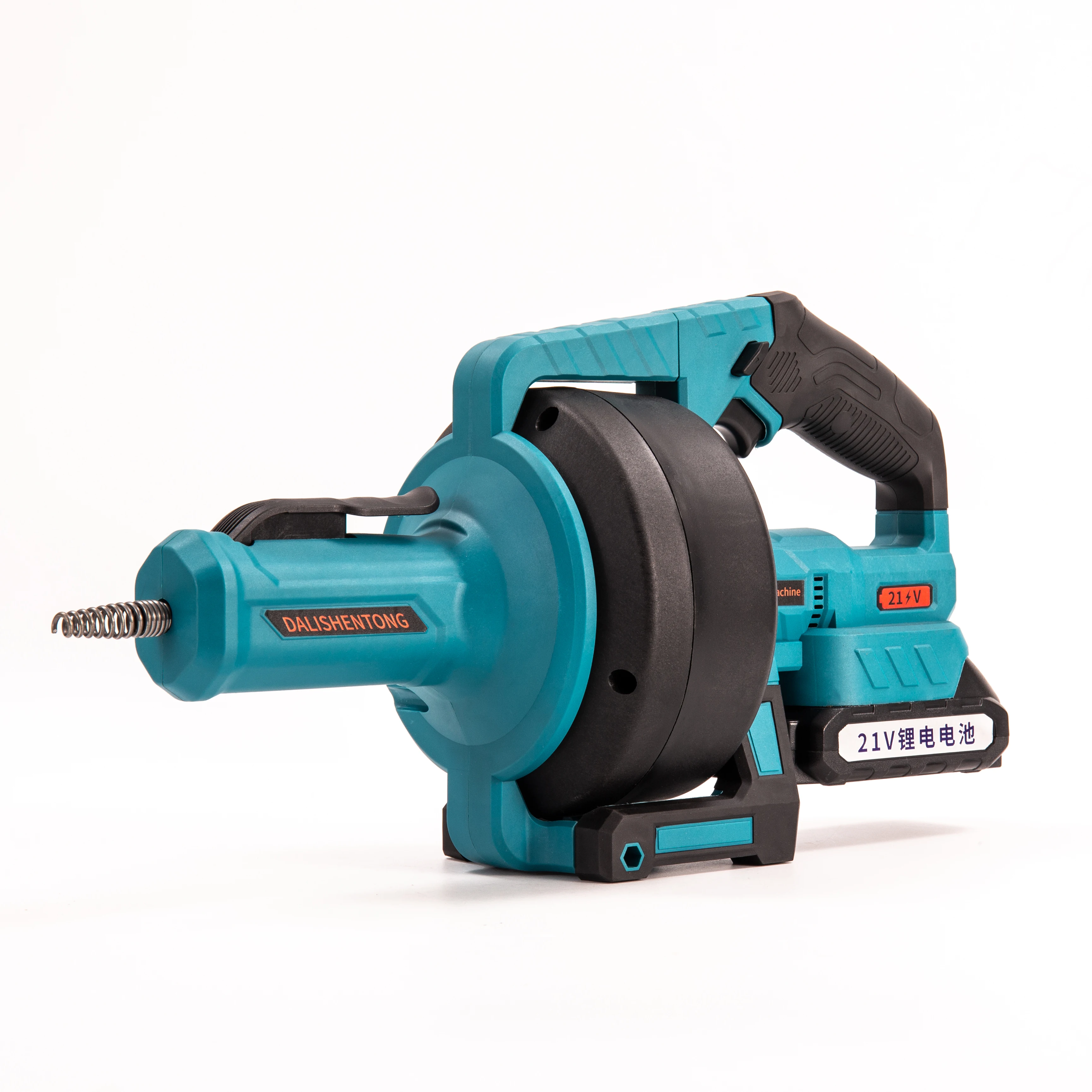 21V Cordless Rechargeable Sewer Dredge Machine Kitchen Plumbing Pipe ...
