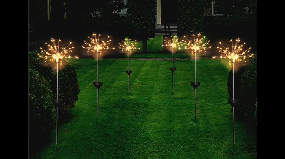 Easy Install Solar Firework Lights Outdoor Party Lawn Garden Decor For ...