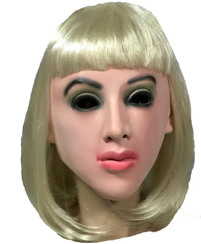 Party Mask Custom Design Latex Realistic Mask With Golden Hair - Buy Female Latex Mask,Latex ...