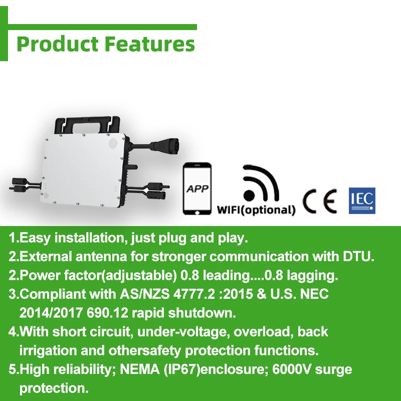 Hoymiles MPPT Solar Inverters - 800W, 900W, 1000W Efficiency