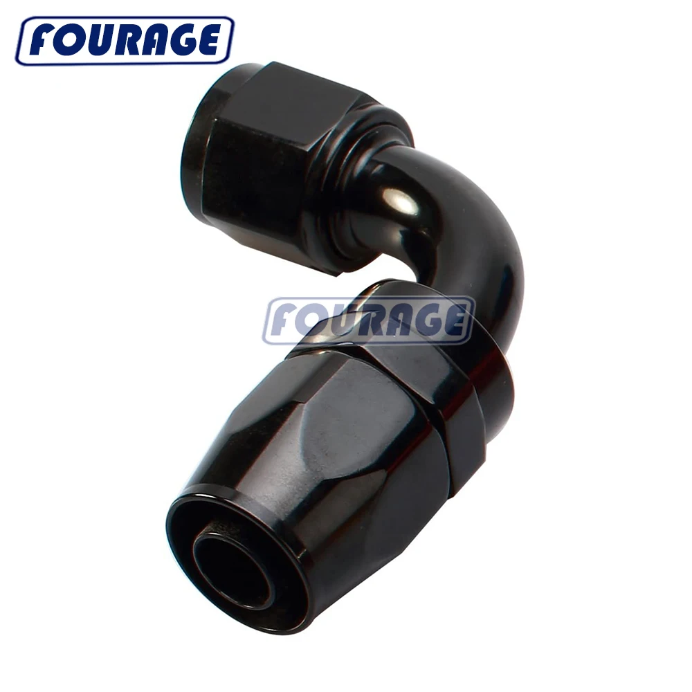 Fourage Aluminum Oil Fuel Line Fitting 90 Degree AN Swivel