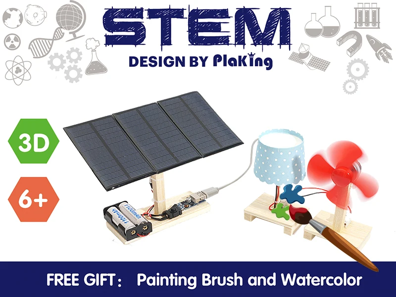 Wooden Mini Solar Station Model Creative Engineering Circuit Science ...