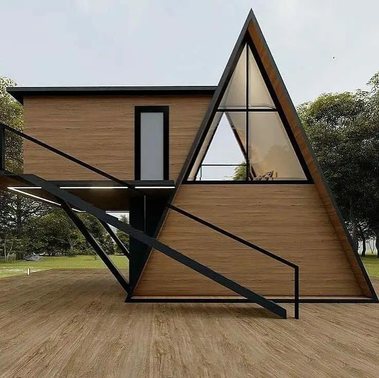 Outdoor Wooden Triangle House - Luxury Log Prefab Home