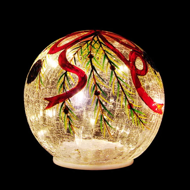 Indoor Decorative Hand Painted Crackle Glass Globe Balls Led Light ...