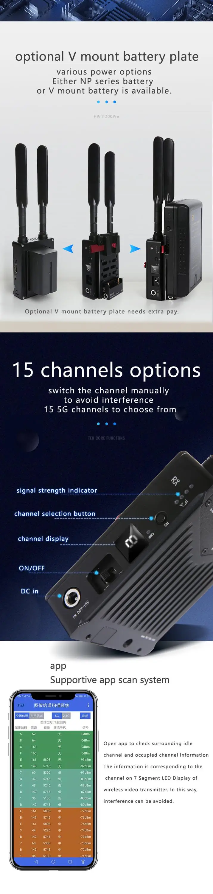 Feidu Fwt-200pro 4K Dual Wireless Transmission System for HD Video