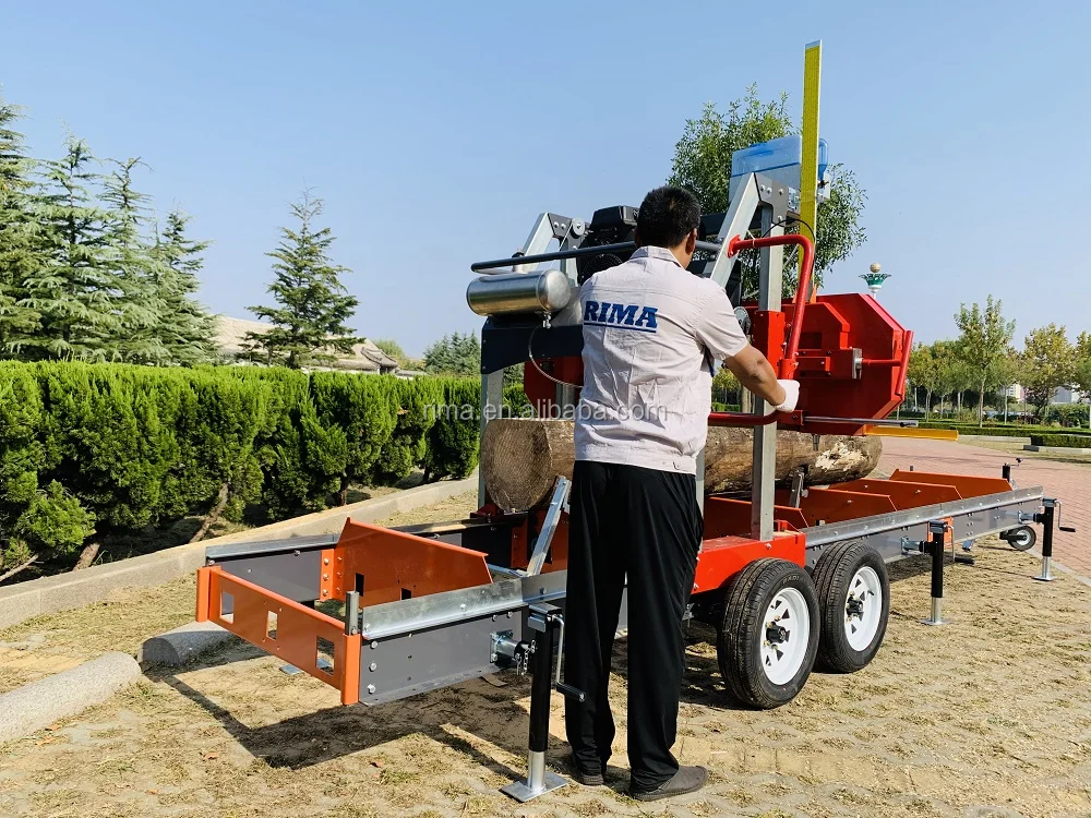 36 Inch Portable Sawmill with Trailer Machine - 27HP Engine