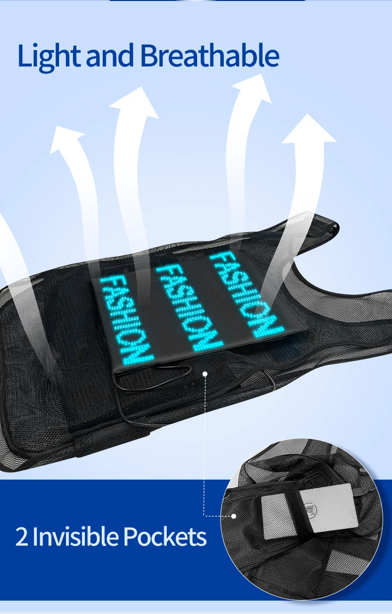 LED Waistcoat - Programmable Safety Vest with RGB Display