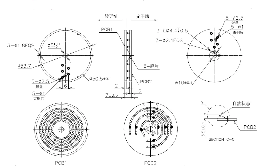 Pcb Slip Ring Collector Ring Rotating Electrical Joint 300rpm 380vac ...