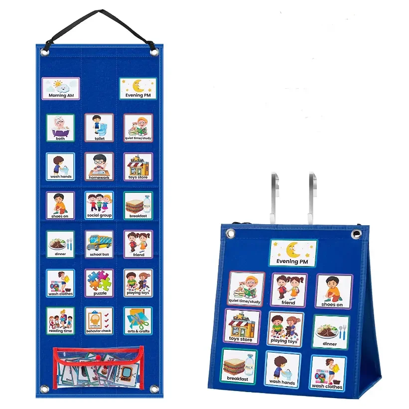 Popular Daily Schedule Pocket Chart Autism Learning Materials Kids ...