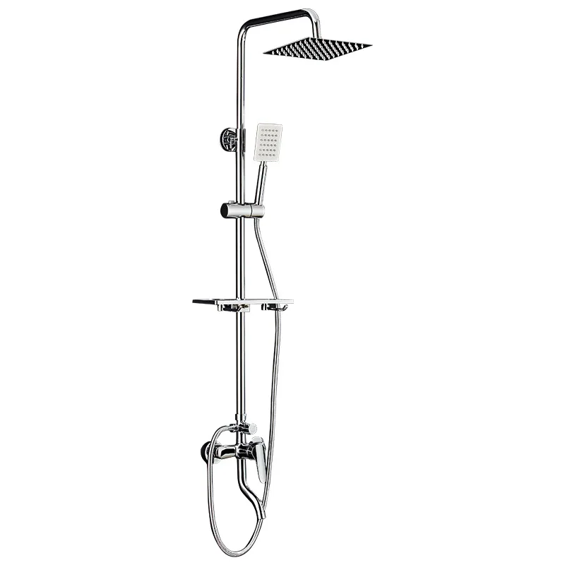Brass Wall Mounted Shower Set 3-in-1 Rainfall Massage Mixer Hot Cold ...