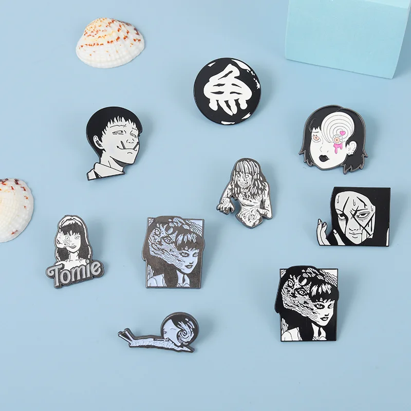 Junji Ito Tomie Enamel Pins Terrorist Japan Punk Split Zombies Scar ...