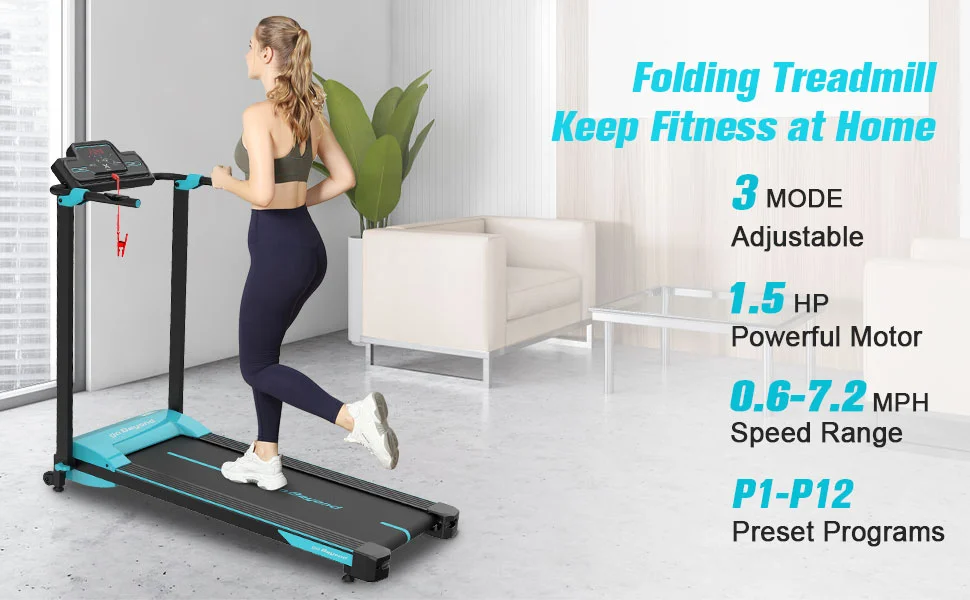 Folding Treadmill,3hp Foldable Treadmill With Led Display,Space Saving ...