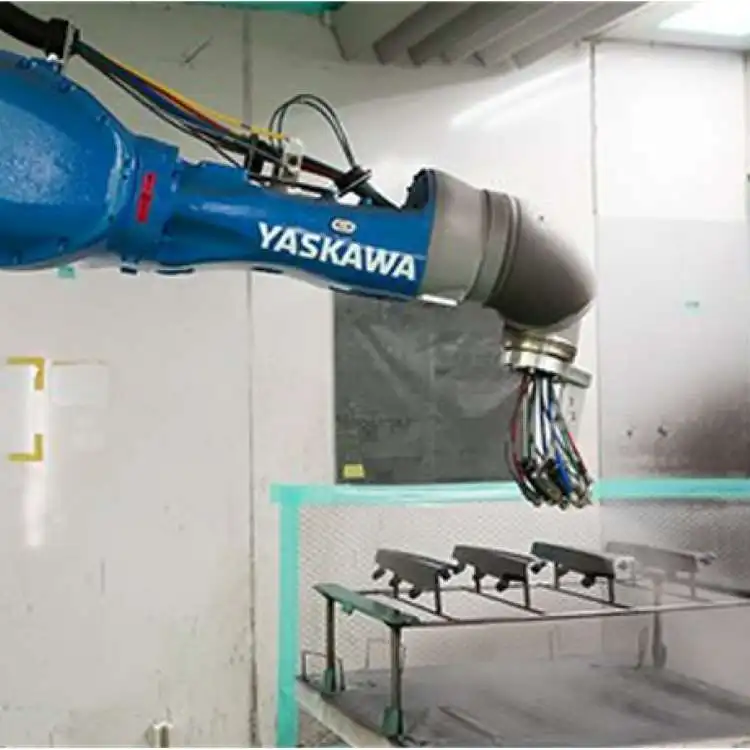 6 Axis Robotic Arm Painting Yaskawa MPX2600 With CNGBS Gun Cleaning ...