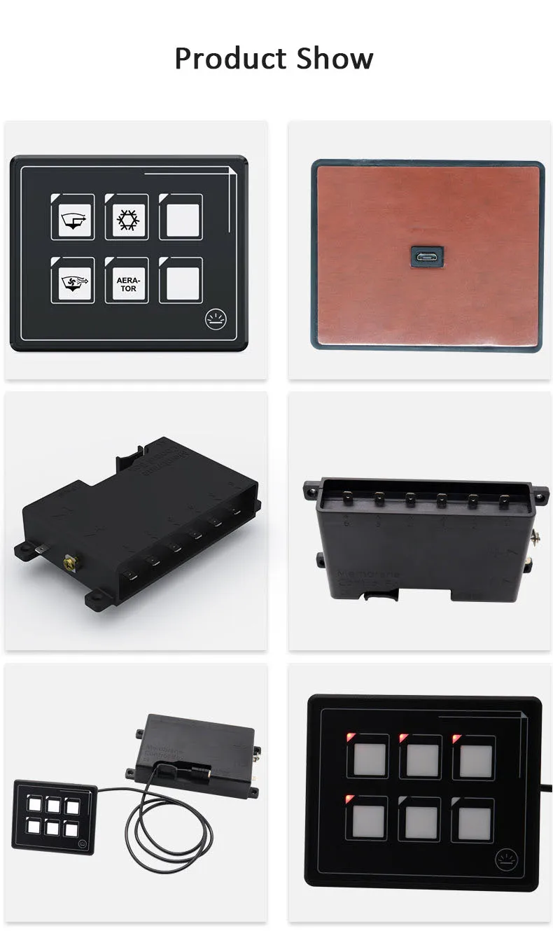 12 Volt 6 Gang Rocker Black Rv Car Boat 12v Touch Switch Panel - Buy ...