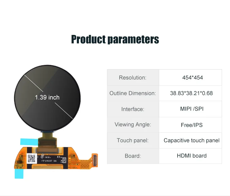 24pin IPS 454X454 Amoled Round Projection Screen - OLED Display