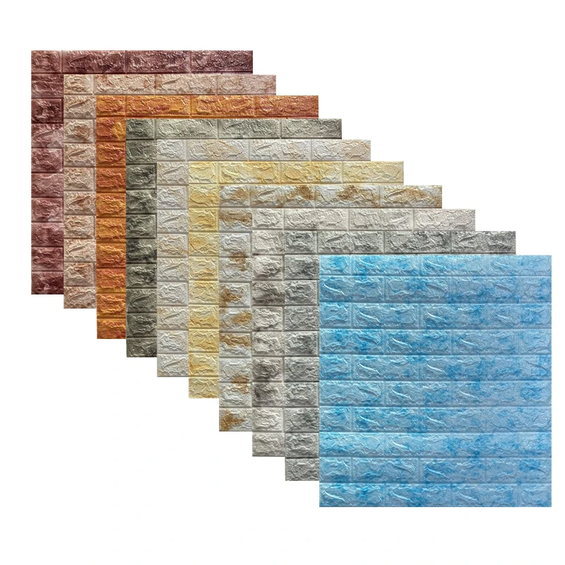 Self-adhesive 3d Foam Stone Textured White Faux Wallpaper Tiles For ...