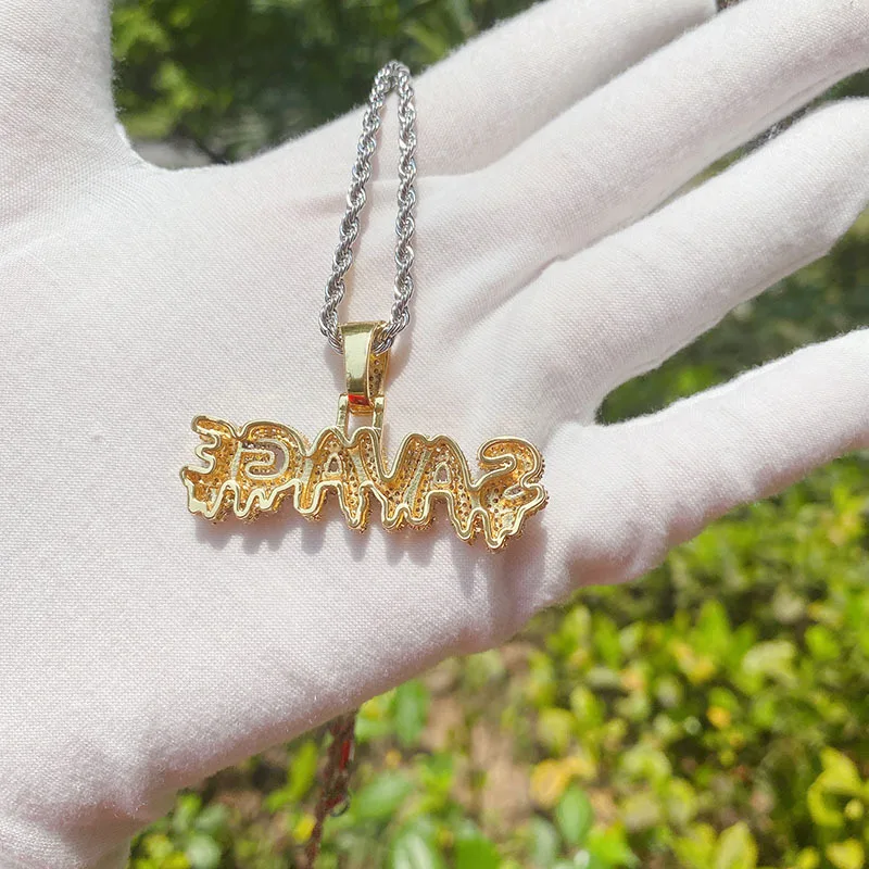 野蛮字母阿拉伯名字项链吊坠闪亮冰镇不锈钢链阿拉伯名字项链扭链嘻哈男士饰品 - Buy 闪亮的朋克bling Bling环链cz野蛮字母项链 ...