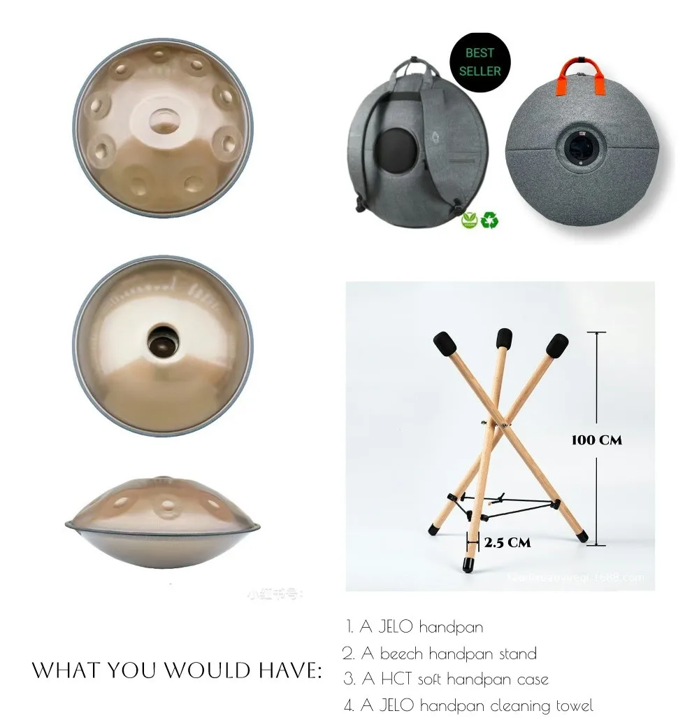 Jelo A-h-12 Ember Steel Drum Handpan Hand Pan D Kurd 19 Notes New ...