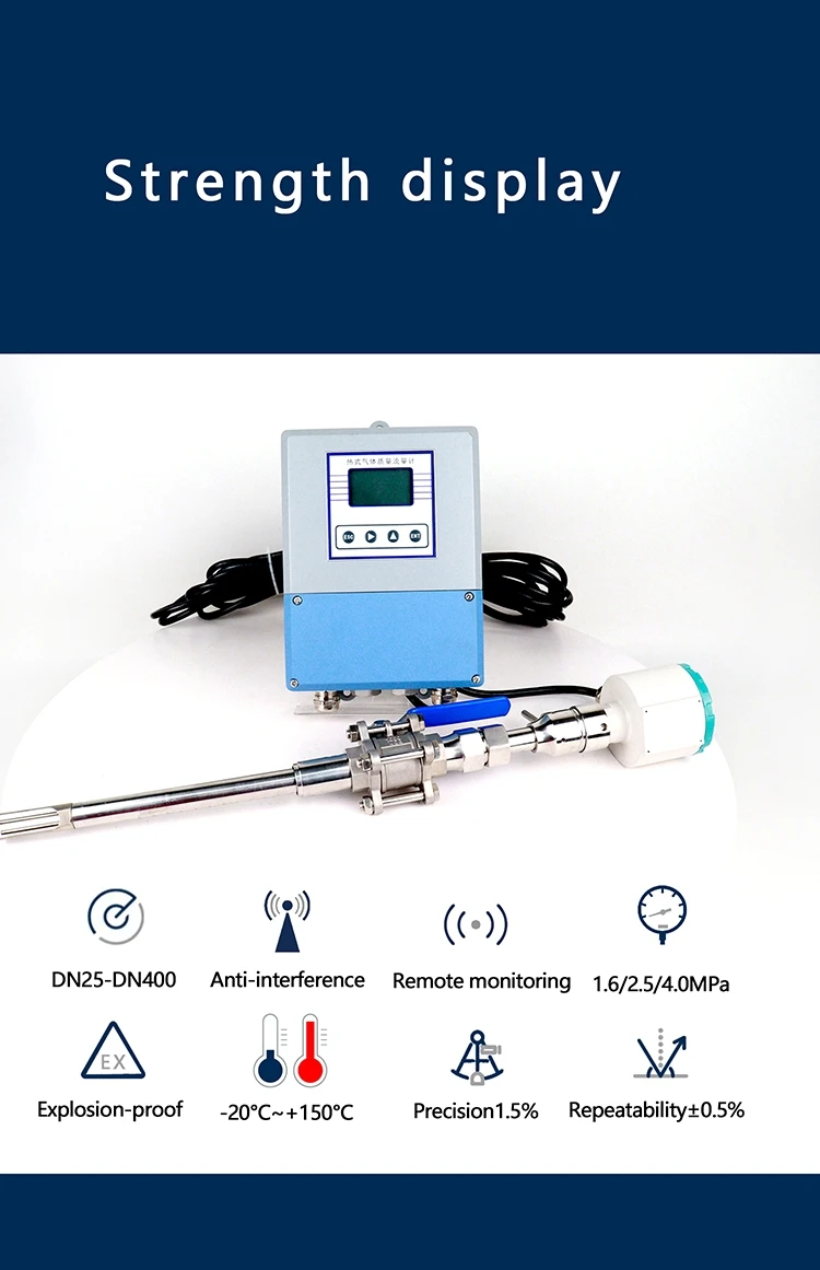 Stainless Steel Thermal Dispersion Mass Flow Meter Compressed Air & LPG ...