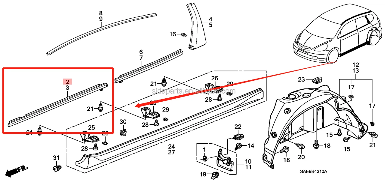 FORSIDA OEM Window Weatherstrip Seals for Toyota Prado 120
