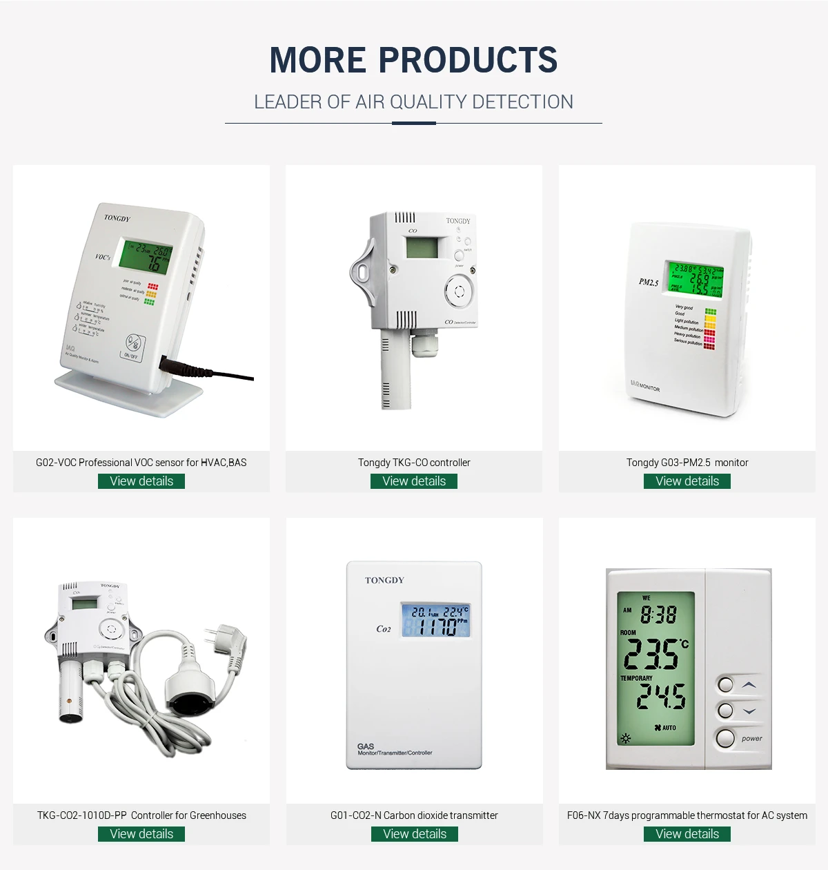 Tongdy Sensing Technology Corporation - Air Quality monitors, CO2 monitor