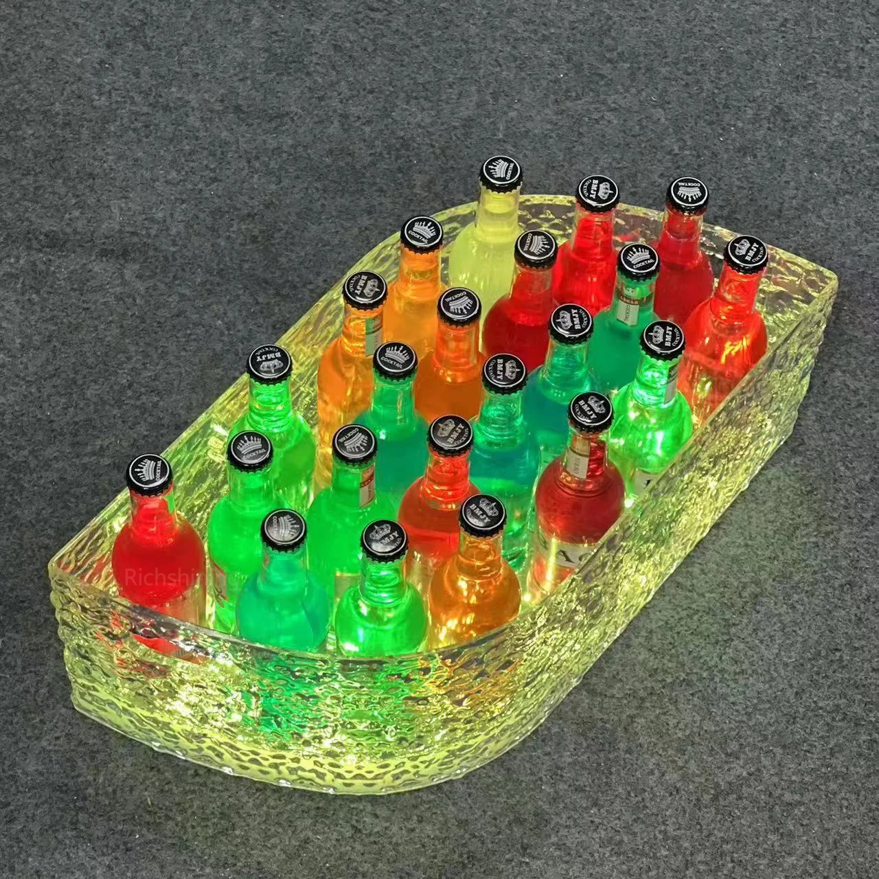 Modern Leaf Shape Led Ice Bucket In Plastic Remote Control Rgb For ...