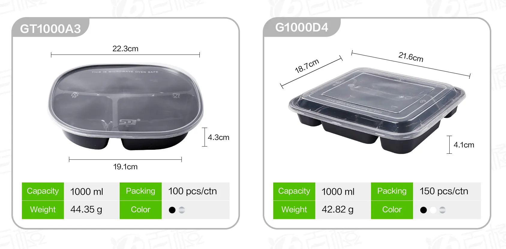 Eco Friendly Disposable Plastic Lunch Box Microwavable 3 Compartment ...