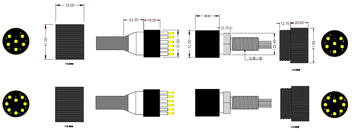 Ip68 Ip69k Subconn Subsea Pluggable Wet 16pin 5a 1/2-20unf Thread ...