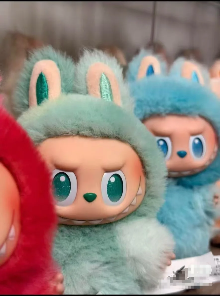 Cartoon Kawaii Standing Mini Flocked Labubu Figure Doll