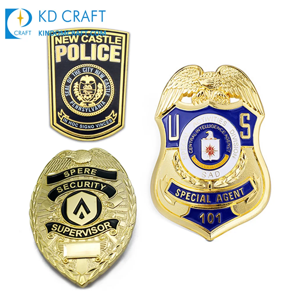 Badge Maker Custom Metal Brass Embossed 3d Enamel Gold Plating Security ...
