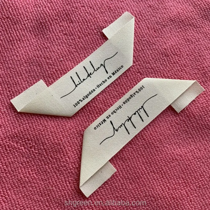 Book Cover Fold Natural Color Cotton Hem Label,private logo Bottom Hem ...