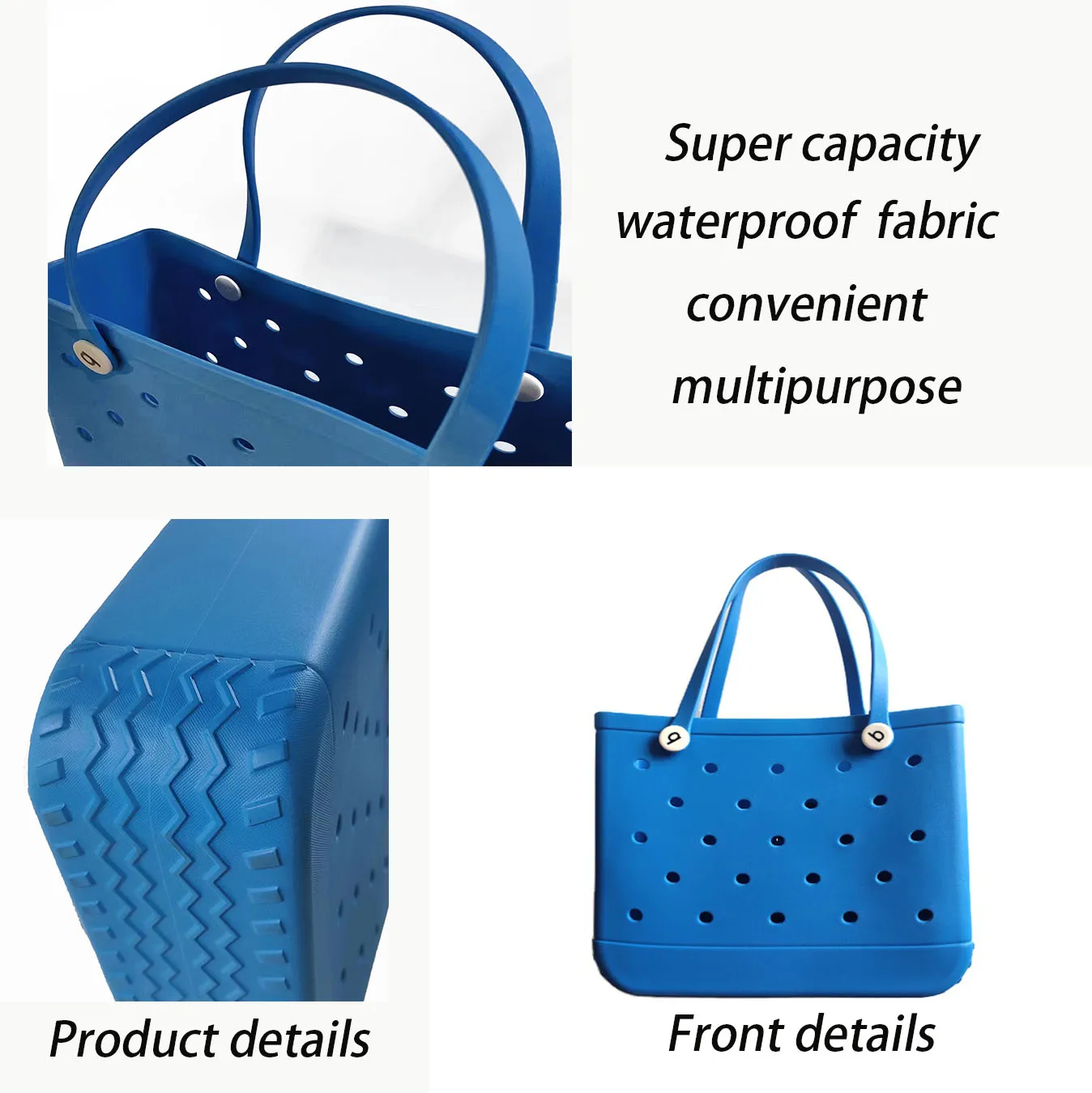 Beach Bogg Bag For Women Popular Waterproof Eva Tote Large Shopping Basket Bags Daily 1pc/opp ...