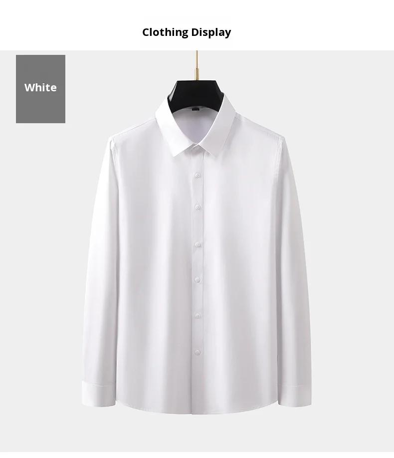2025 Extra Large Size White Men's Long-Sleeved Business Casual Formal ...