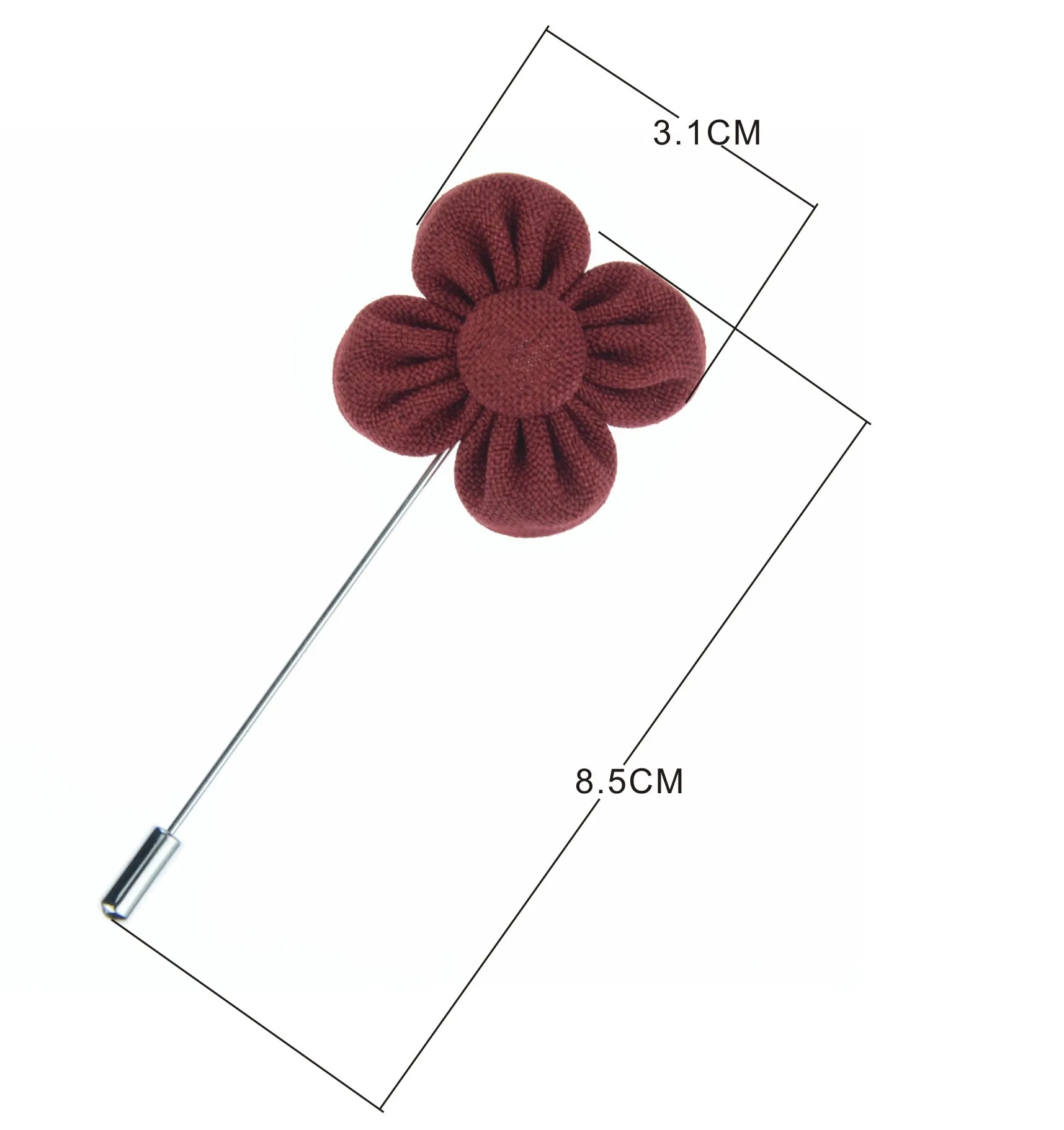 Manufacturer Handmade Flowers Lapel Pins Fabric Brooch Pin With Gold ...