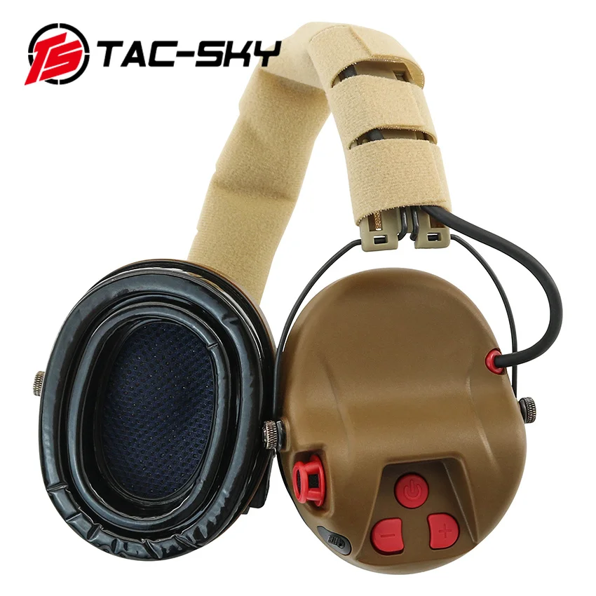 TS TAC-SKY Tactical Electronic Shooting Earmuffs with Sound AmplificationActive Noise Cancelling ...