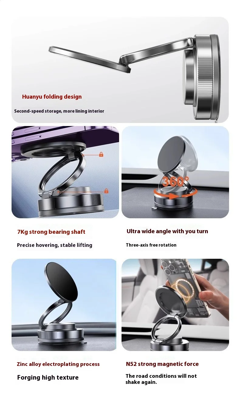 2025 New Detachable Car Mount Flexible Magnetic Phone Holder 360 ...