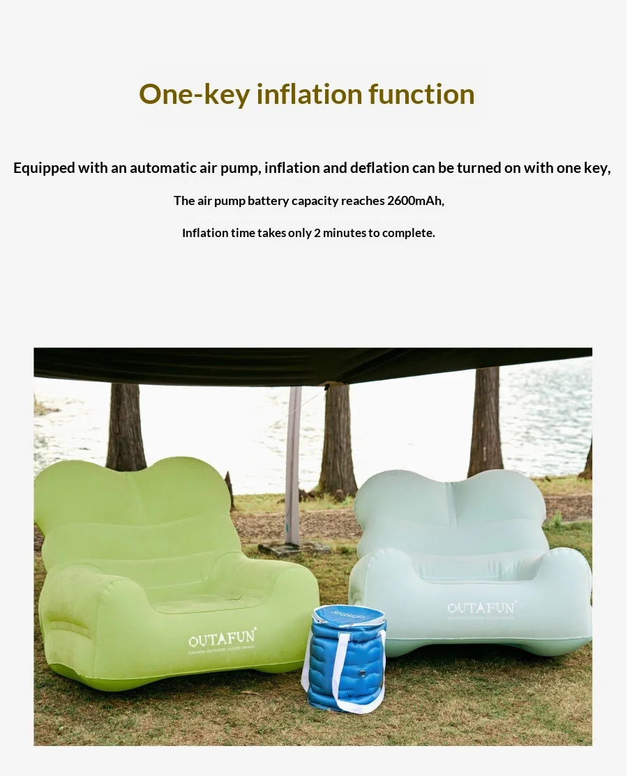 Adult New Custom One Seat PVC Flocking Rocking Inflatable Sofa Portable ...